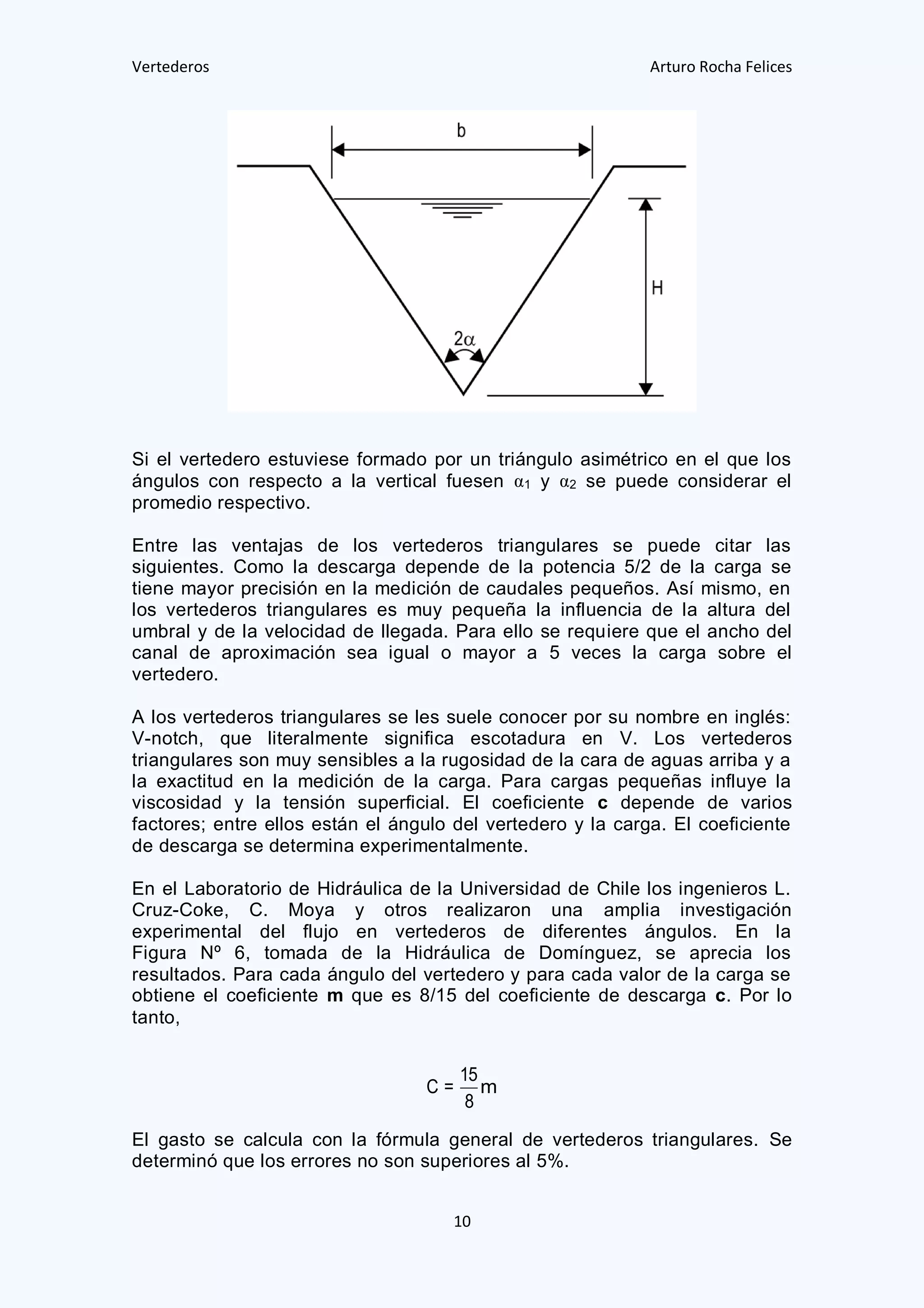 Vertederos formulas | PDF