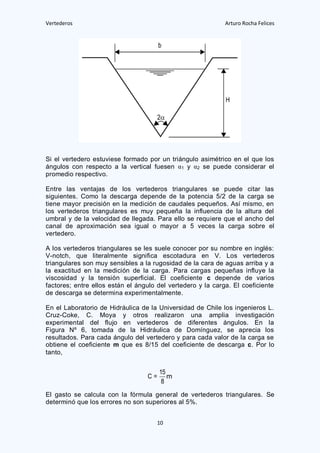 Vertederos formulas | PDF