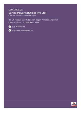 Vertex power-solutions-pvt-ltd | PDF