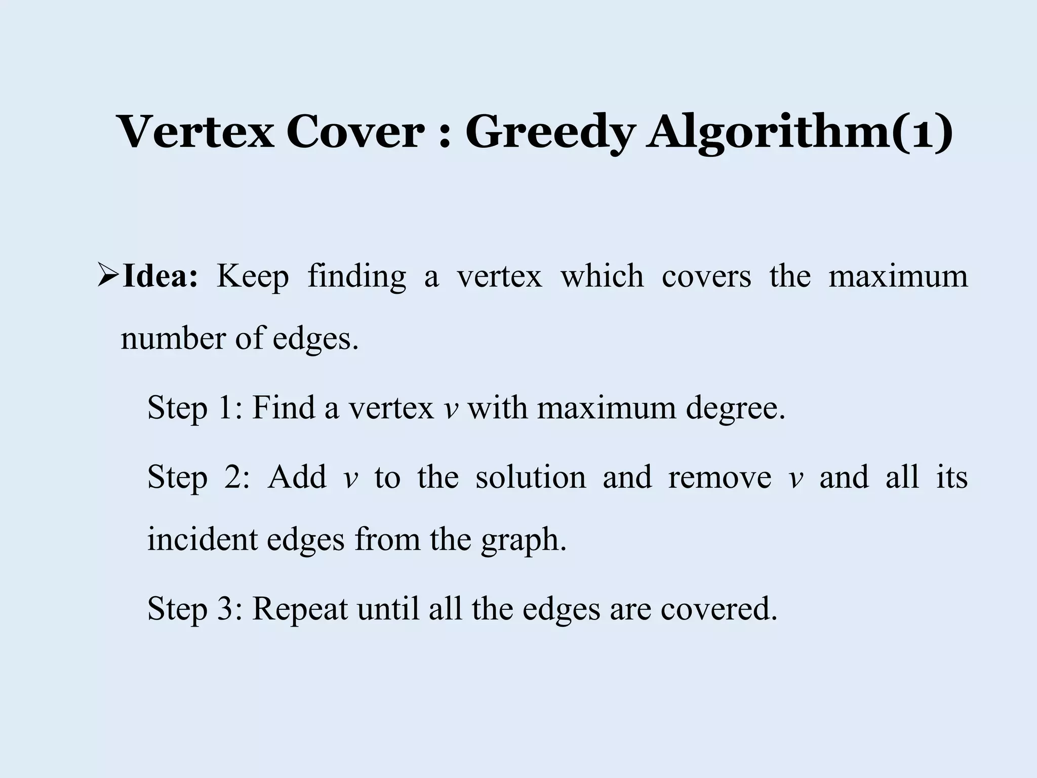 Vertex cover Problem | PPTX