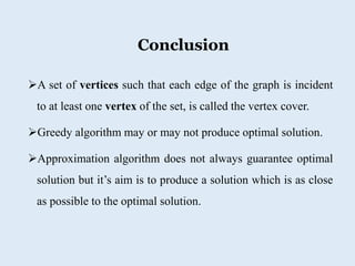 Vertex cover Problem | PPTX