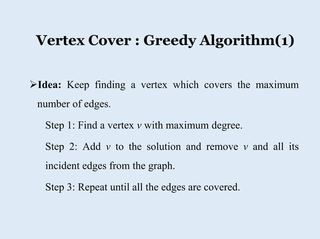 Vertex cover Problem | PPTX | Physics | Science