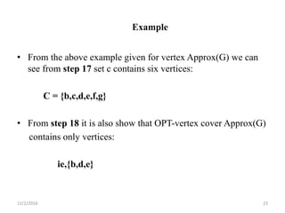 Vertex cover problem | PPTX