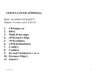 Vertex cover problem | PPTX