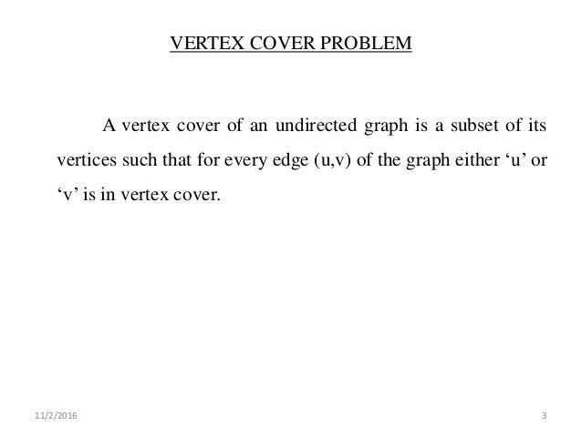 Vertex cover problem
