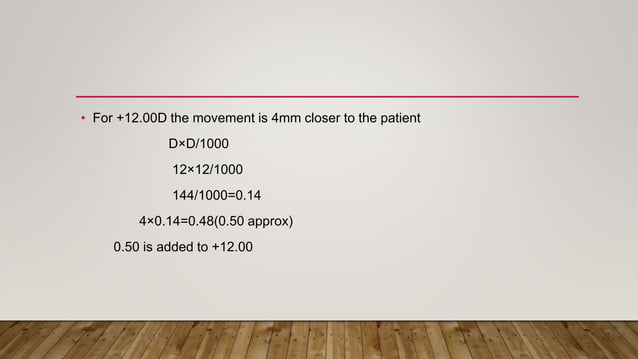 Vertex distance and power | PPTX | Eye and Vision Conditions | Diseases ...