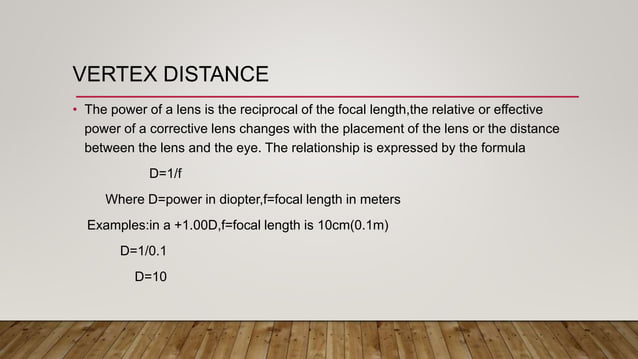 Vertex distance and power | PPTX | Eye and Vision Conditions | Diseases ...
