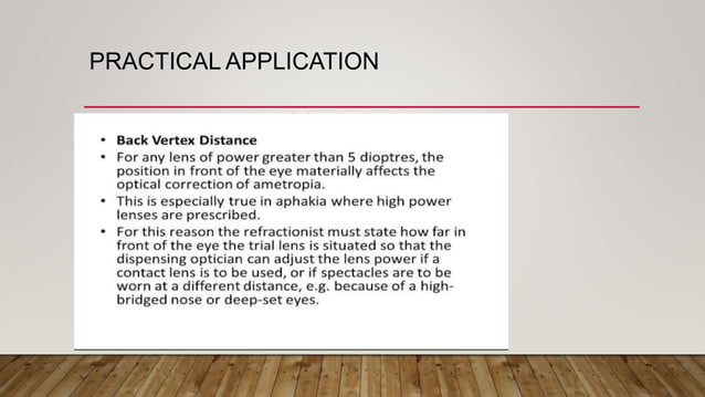 Vertex distance and power | PPTX | Eye and Vision Conditions | Diseases ...