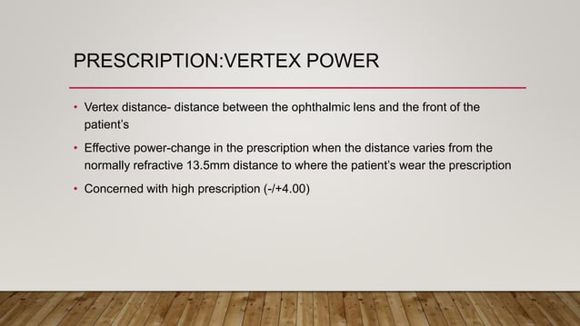 Vertex distance and power | PPTX | Eye and Vision Conditions | Diseases ...