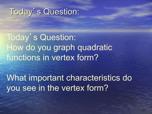 Graphing quadratic functions grade eight | PPT