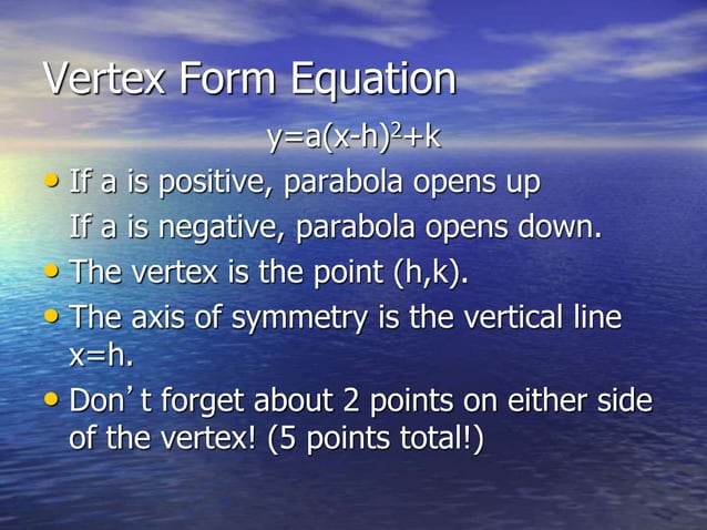 Graphing quadratic functions grade eight | PPT