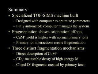TOF-SIMS Machine and software. | PPT