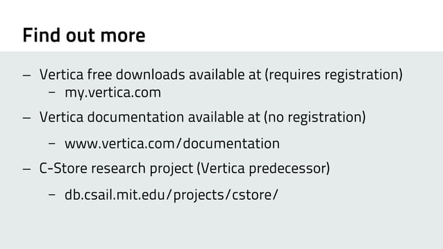 A short introduction to Vertica | PPT