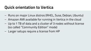 A short introduction to Vertica | PDF