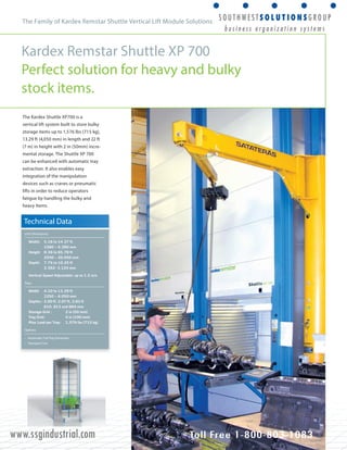 Shuttle XP Vertical Lift Module - Automated Storage and Retrieval ...
