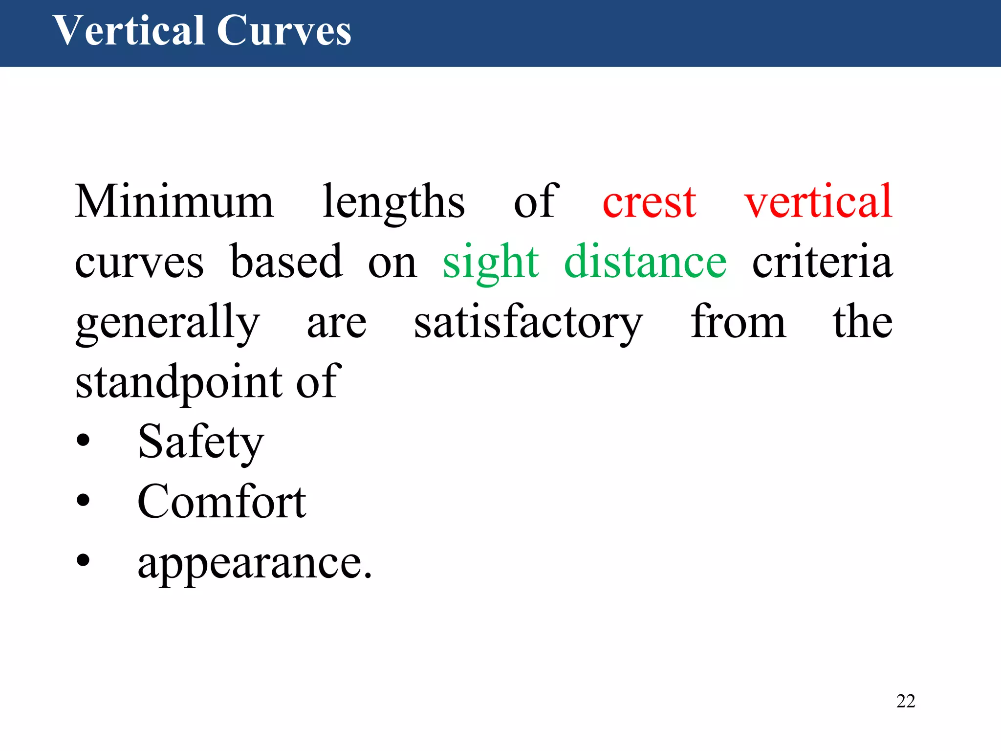 Vertical alignment of highway (transportation engineering) | PPTX
