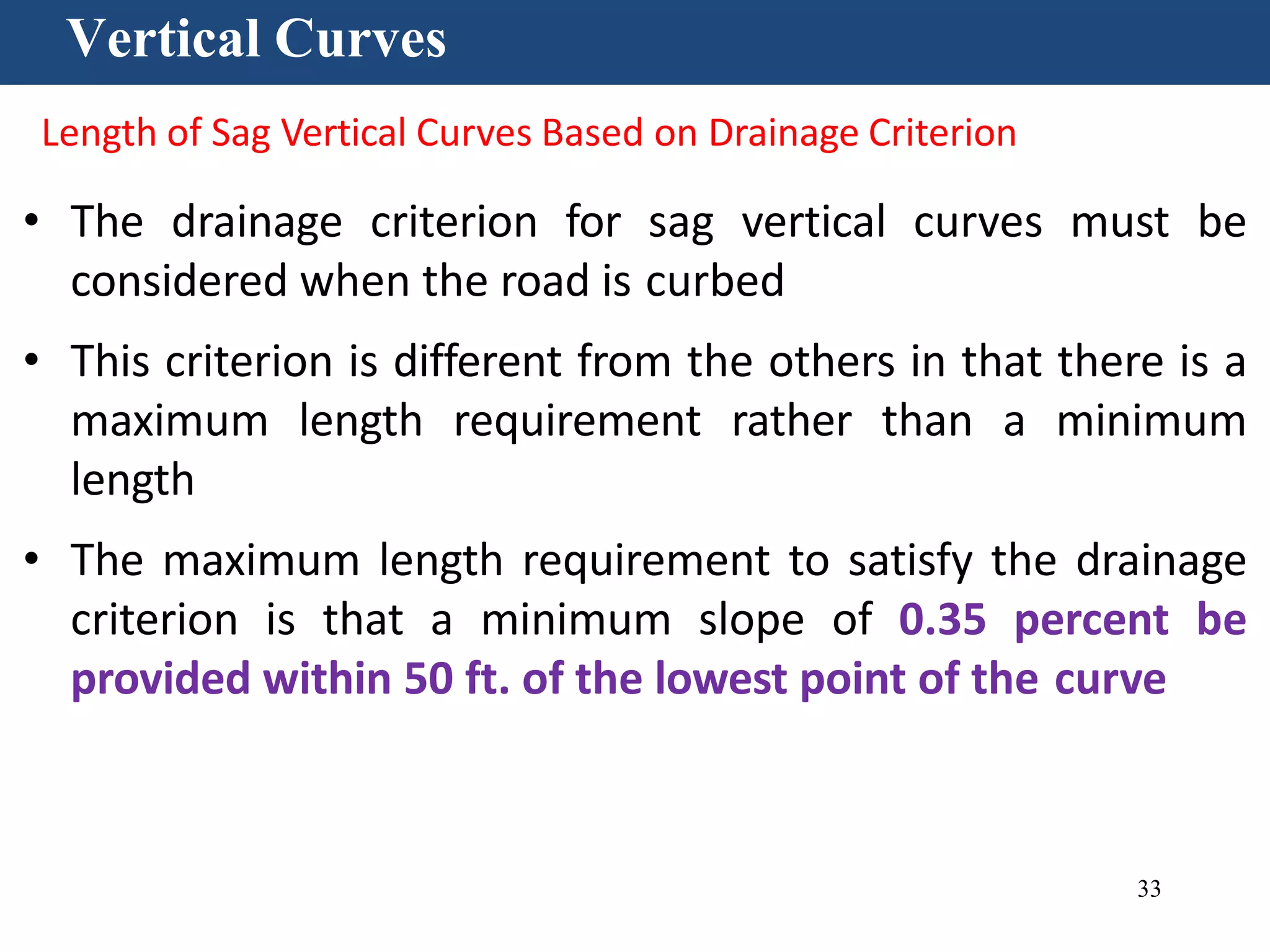 Vertical alignment of highway (transportation engineering) | PPTX