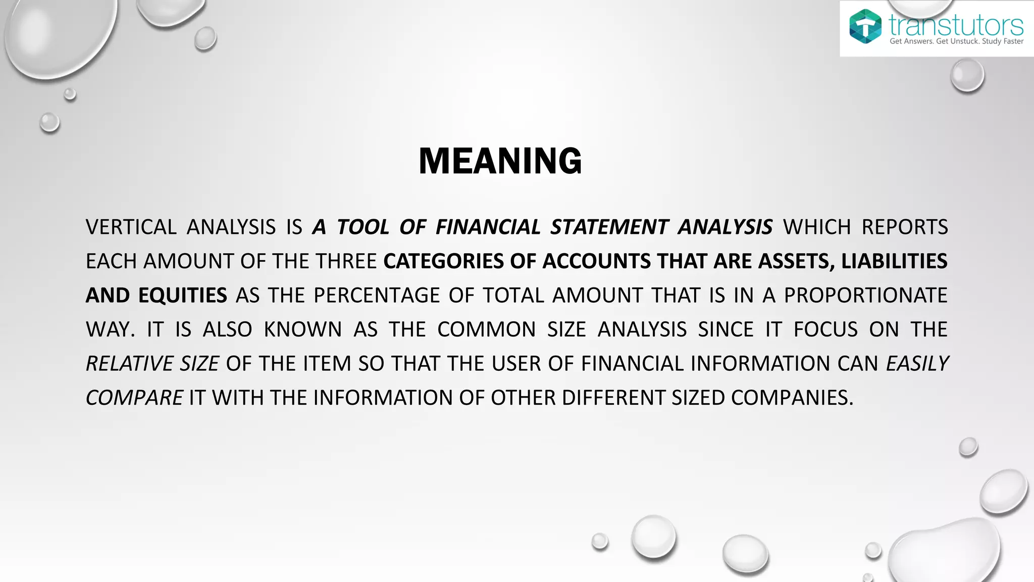 Vertical Analysis | Accounting | PPT