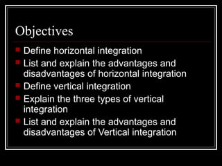 Vertical and horizontal integration | PPT