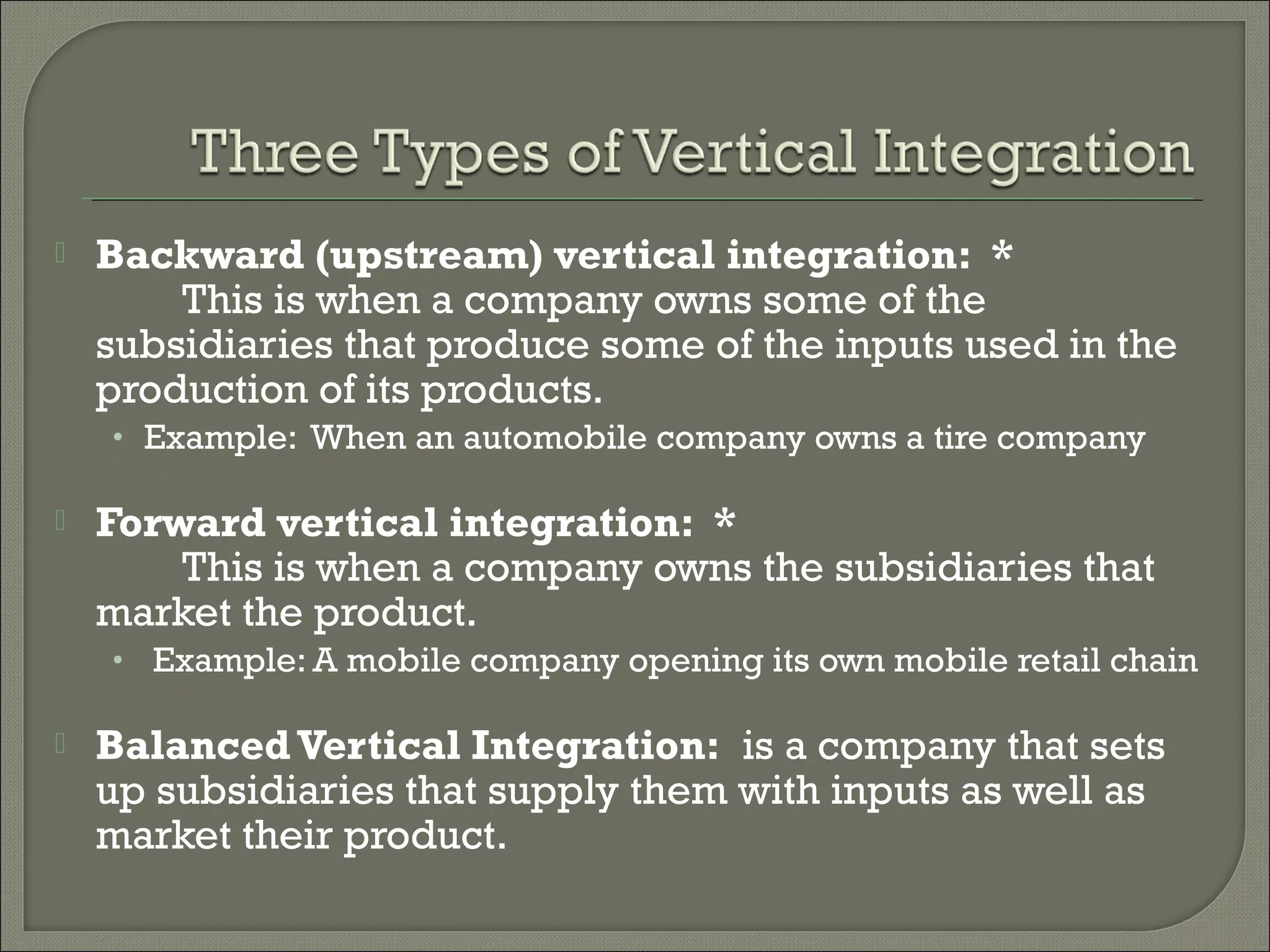 Vertical and horizontal integration | PPT