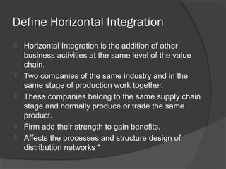Vertical and horizontal integration | PPT