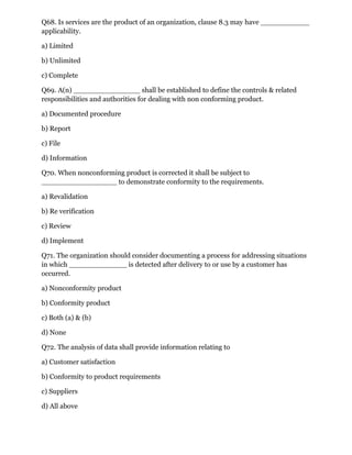 ISO: 9001: 2008 - Vertical audits can be used for ______________ areas ...