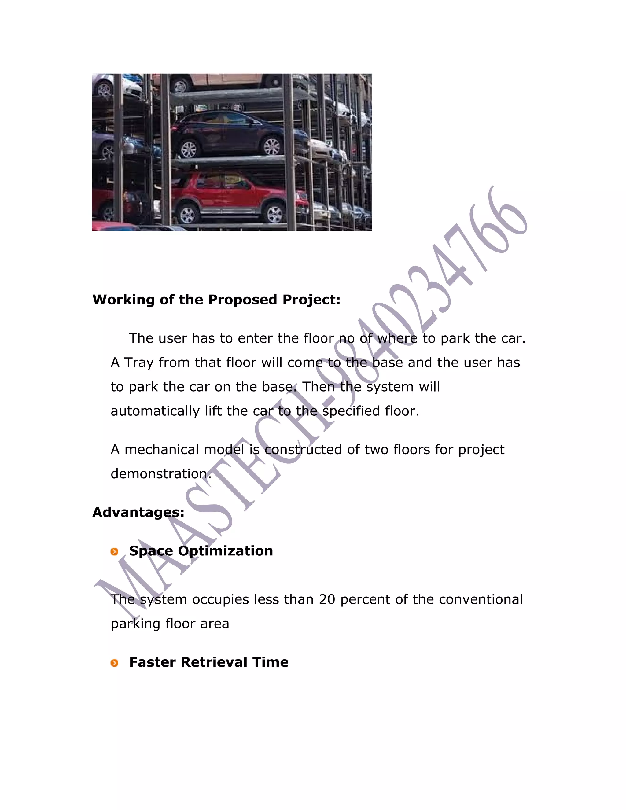 IEEE PROJECTS ABSTRACT-MULTI LEVEL CARPARKING/VERTICAL CAR PARKING ...