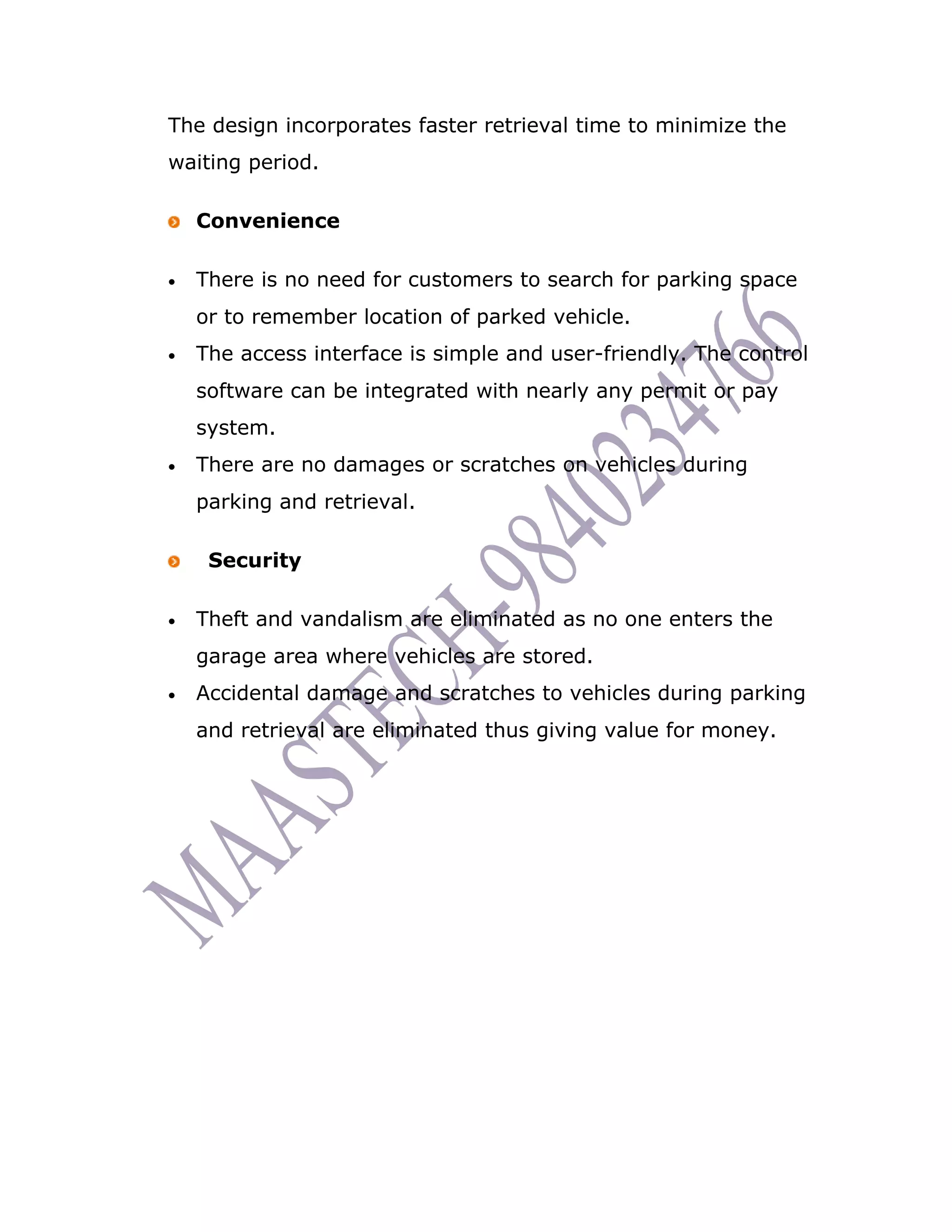 IEEE PROJECTS ABSTRACT-MULTI LEVEL CARPARKING/VERTICAL CAR PARKING ...