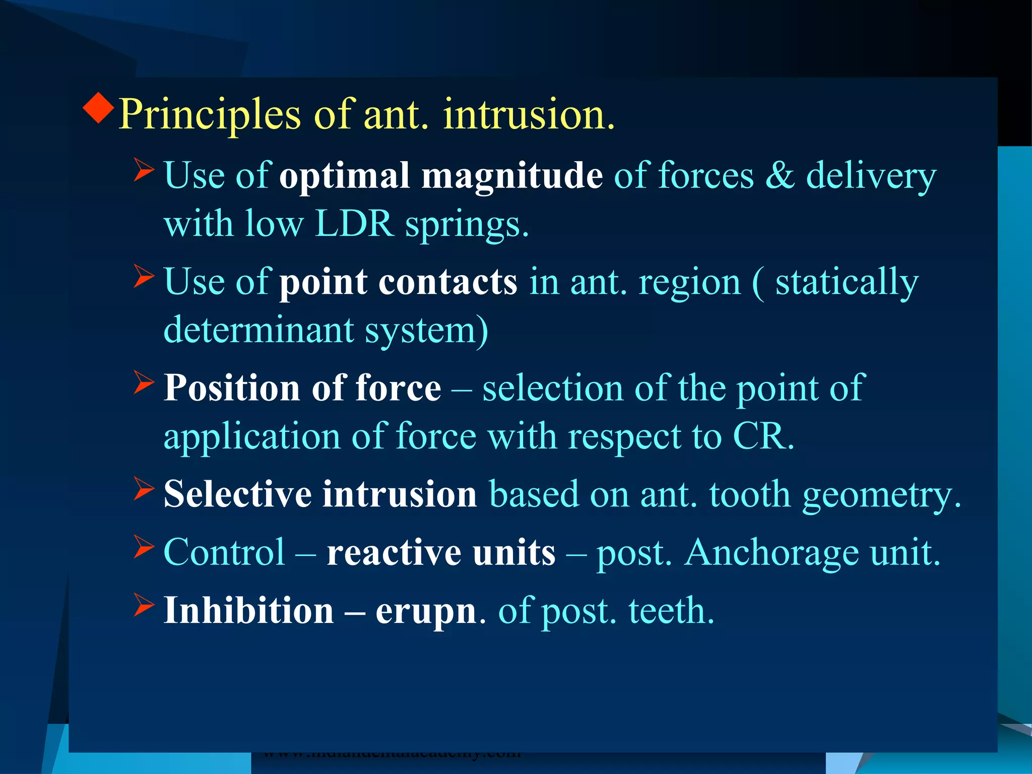 Vertical control in straight wire technique , intrusion mechanics | PPT