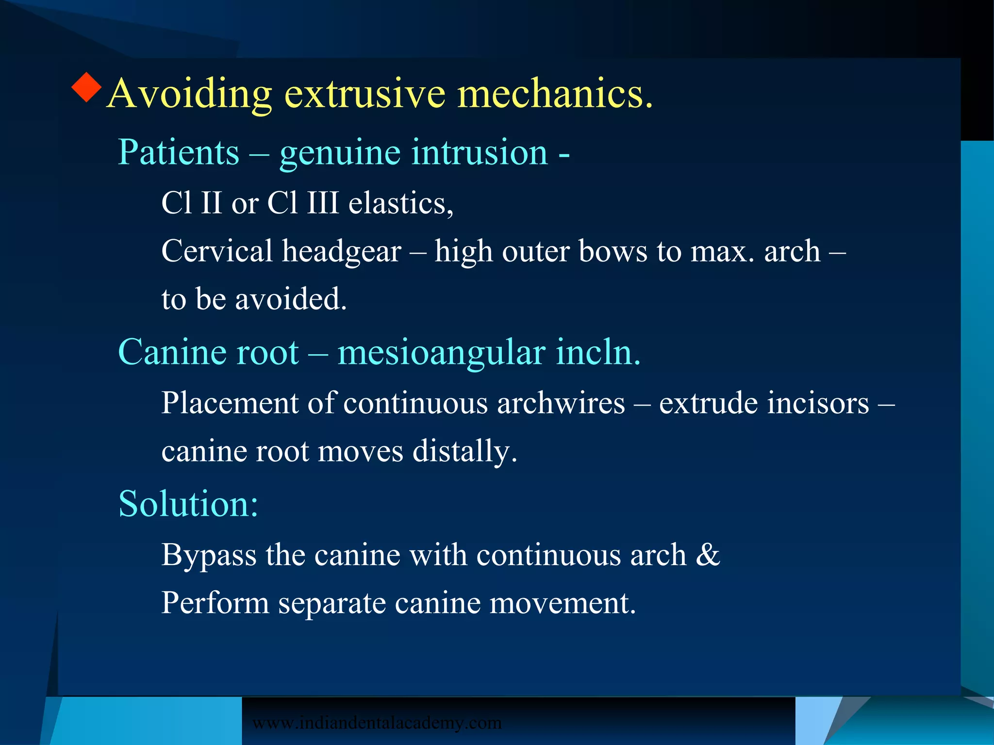 Vertical control in straight wire technique , intrusion mechanics | PPT