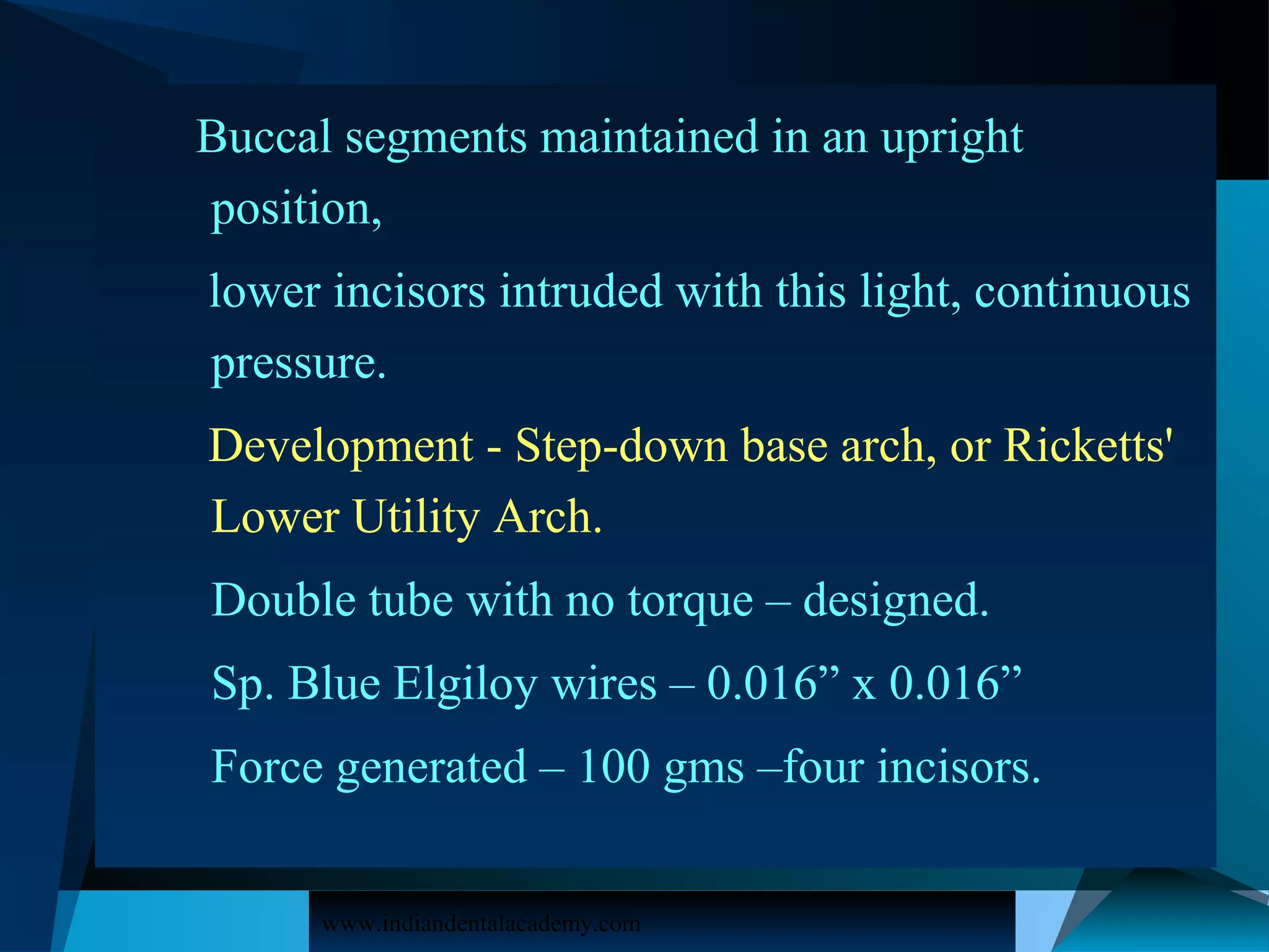 Vertical control in straight wire technique , intrusion mechanics | PPT