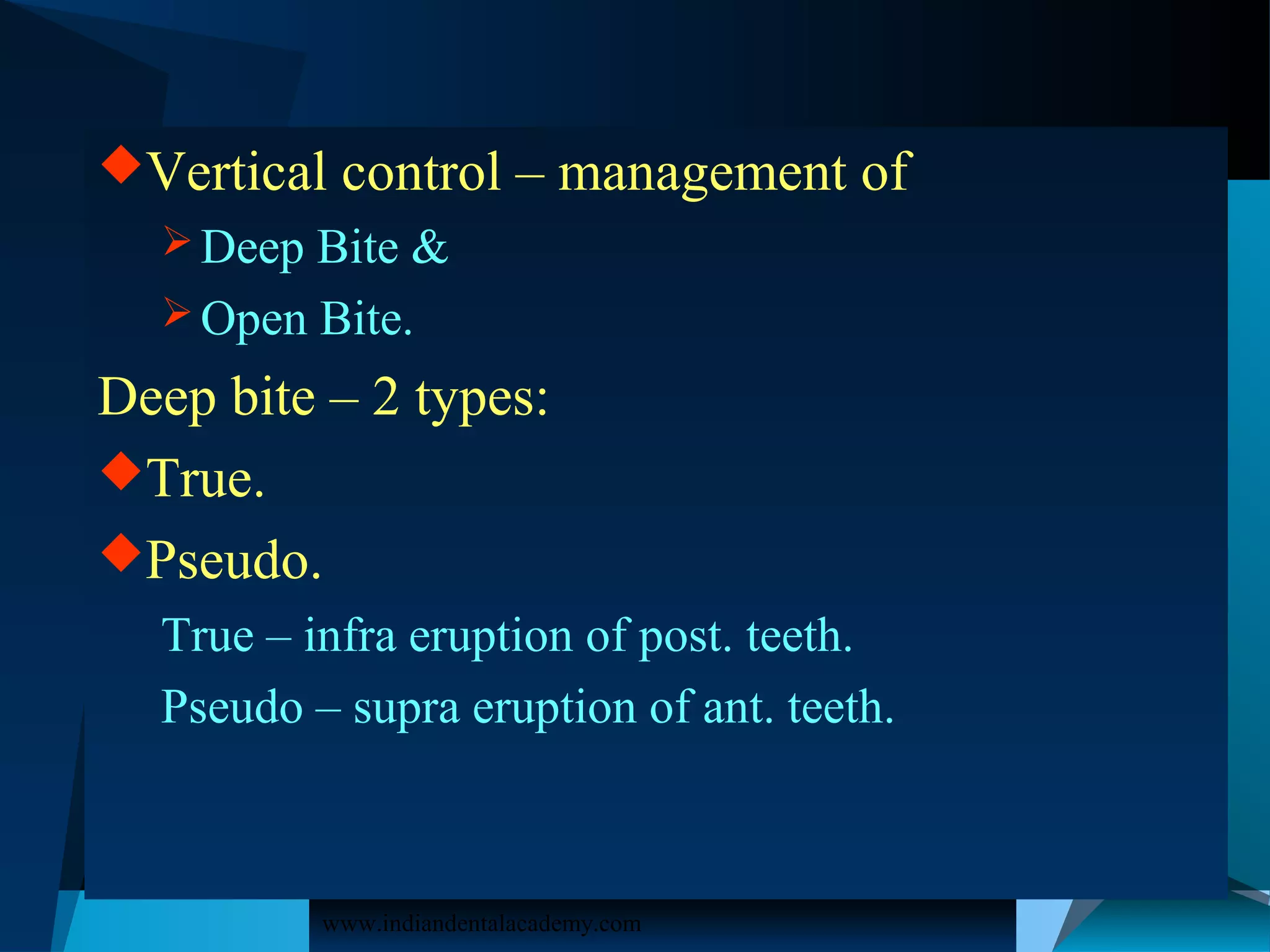 Vertical control in straight wire technique , intrusion mechanics | PPT