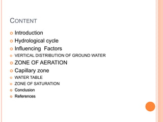 Vertical distribution of groundwater | PPTX