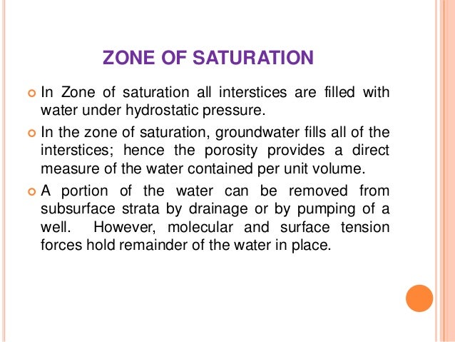 Vertical distribution of groundwater
