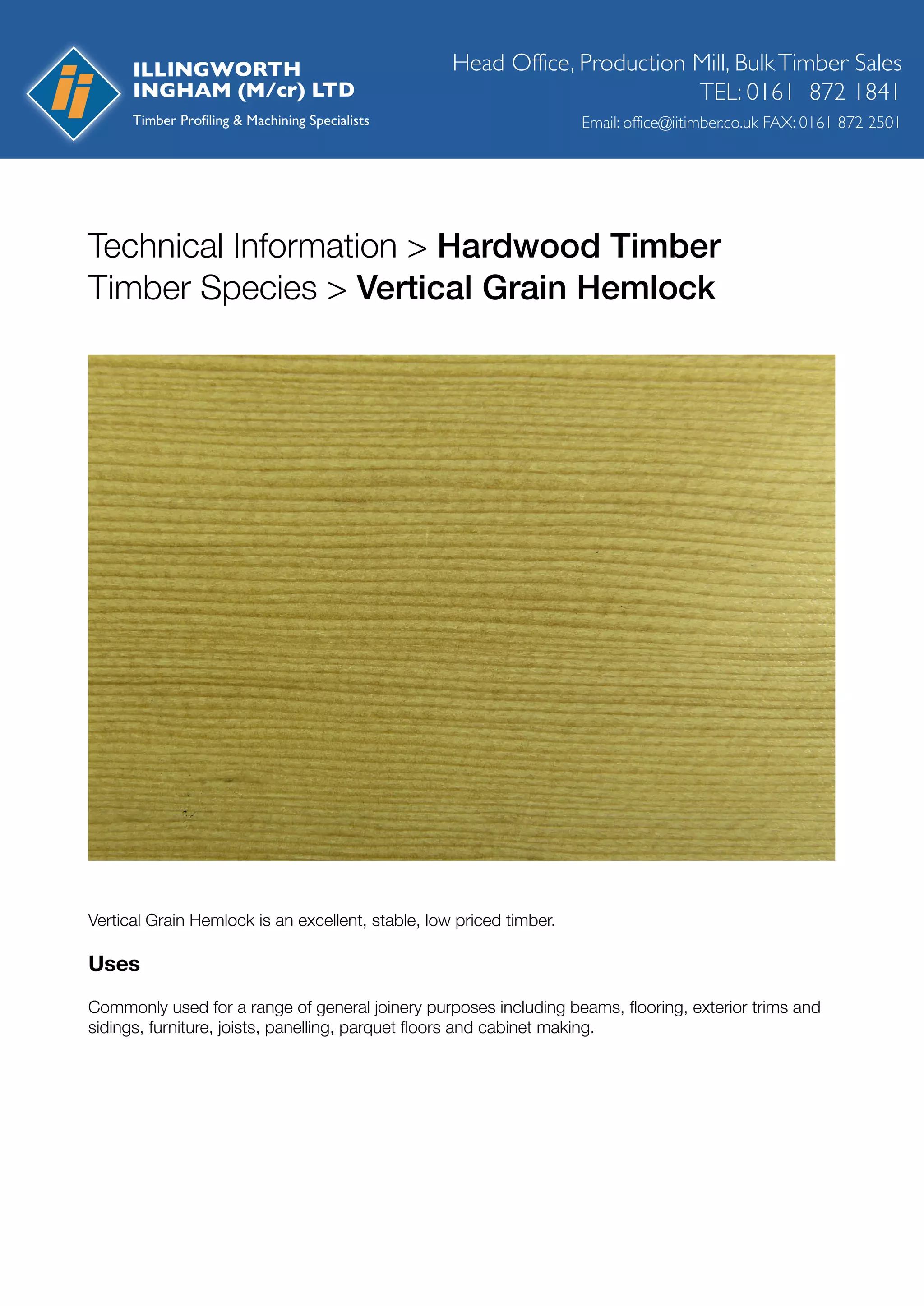 Vertical Grain Hemlock | PDF