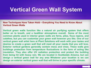 Vertical green wall system | PPT | Indoor Environmental Quality | Home ...