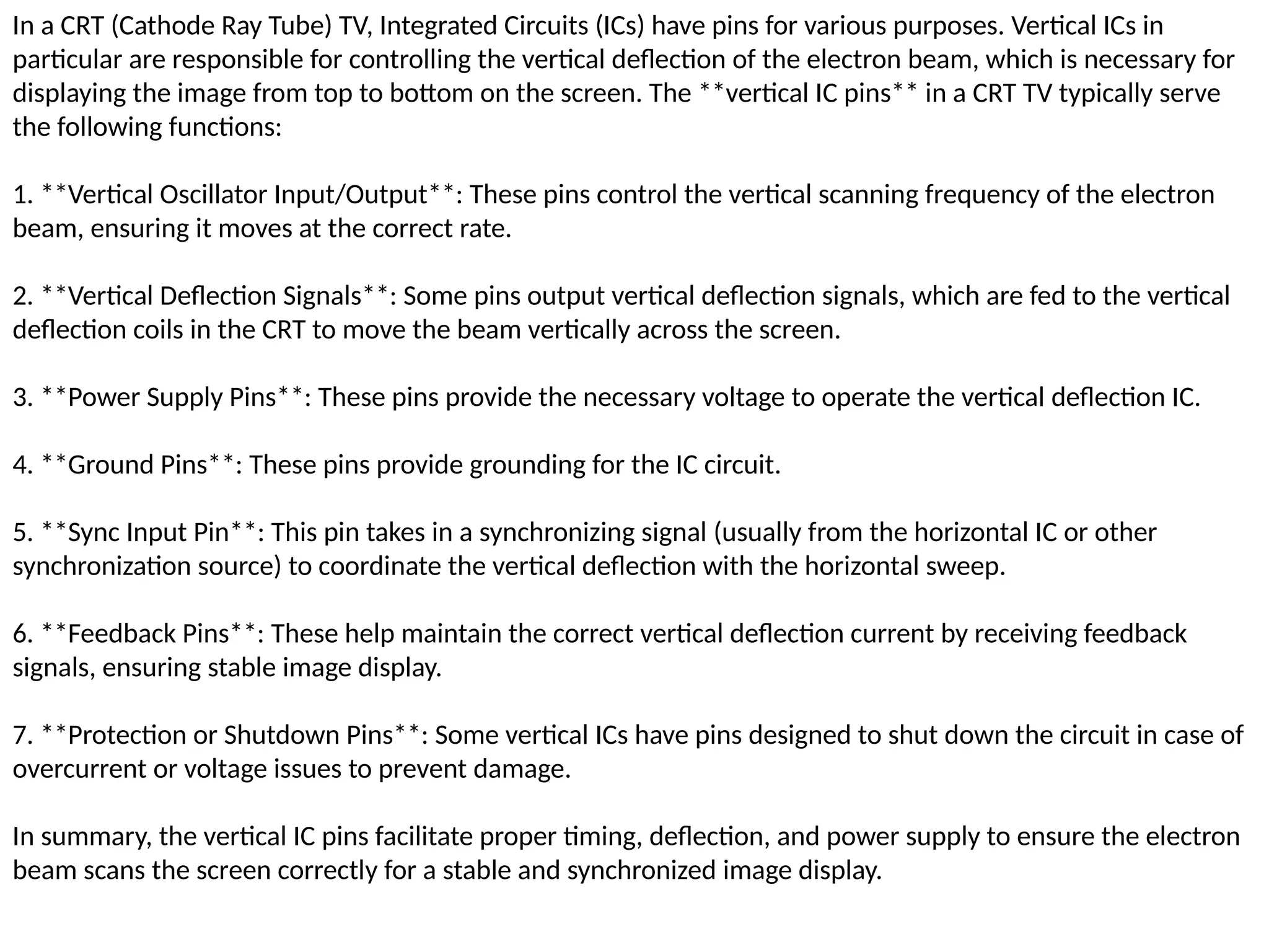 vertical ic in tv is used to expand the picture from center | PPTX