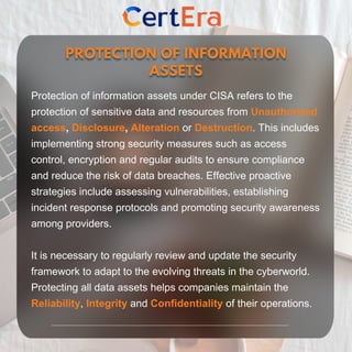 vertical in CISA certification and Five Domains are in CISA | PDF