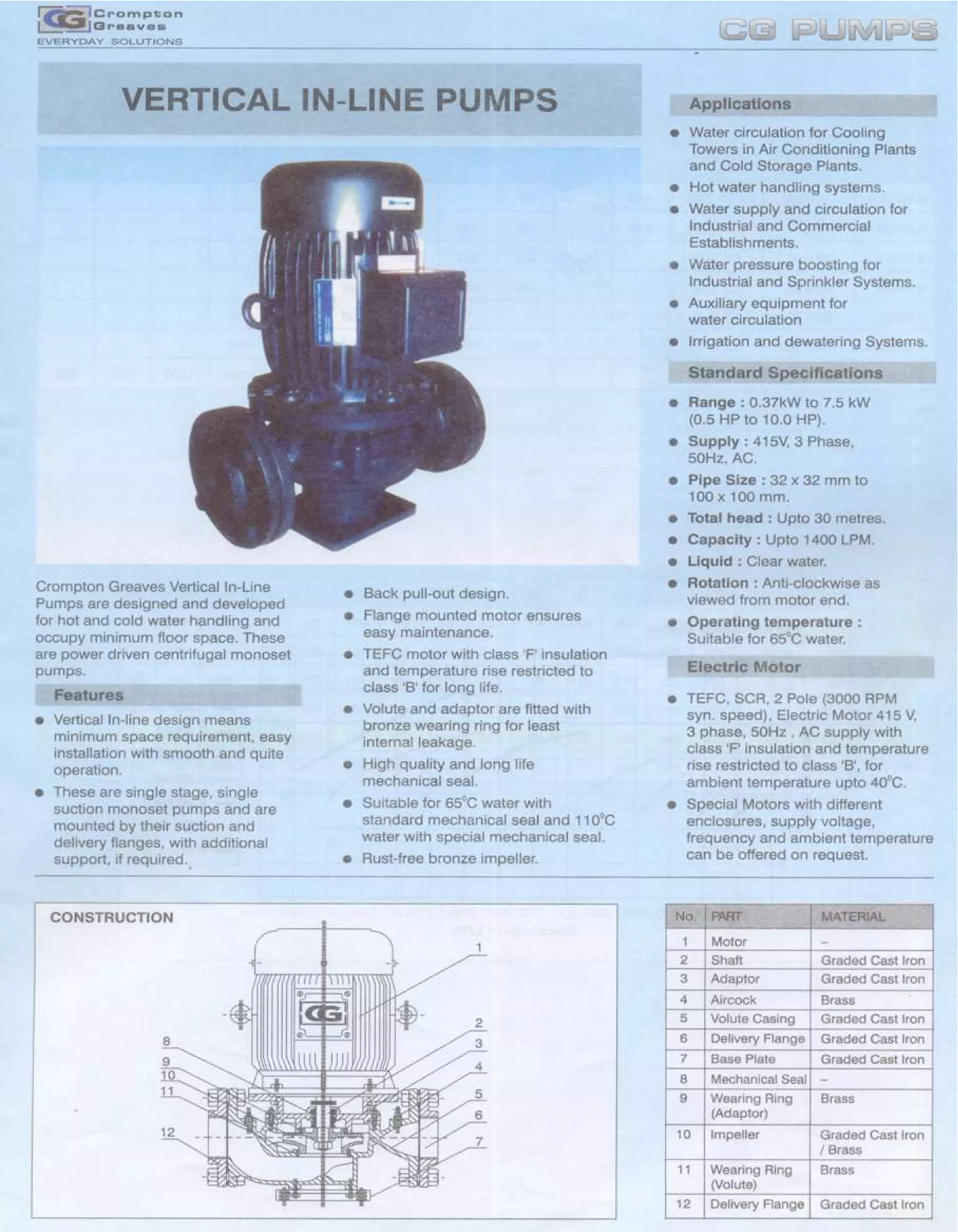Vertical in line pumps | PDF