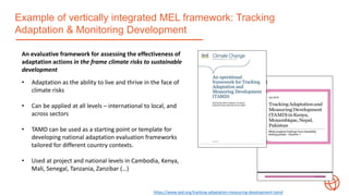 Andes Resilientes | Vertical integration of MEL in adaptation policy ...