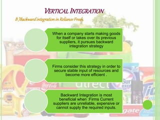 Vertical integration of reliance fresh | PPTX