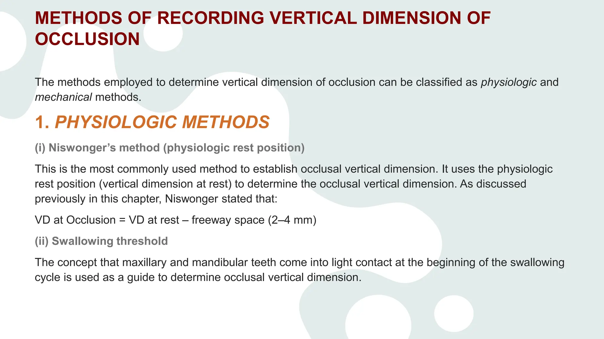 VERTICAL JAW RELATION, Prosthodontics UG | PPTX
