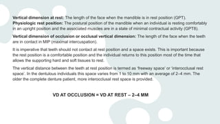 VERTICAL JAW RELATION, Prosthodontics UG | PPTX