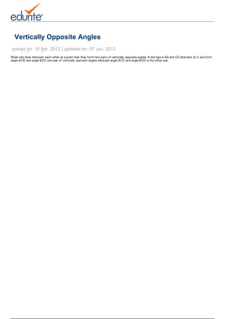 Vertically+Opposite+Angles | PDF