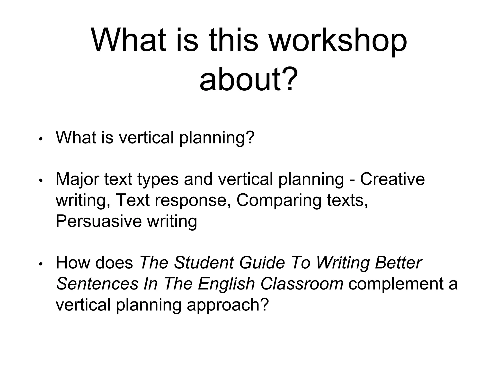 Vertical Planning | PPTX