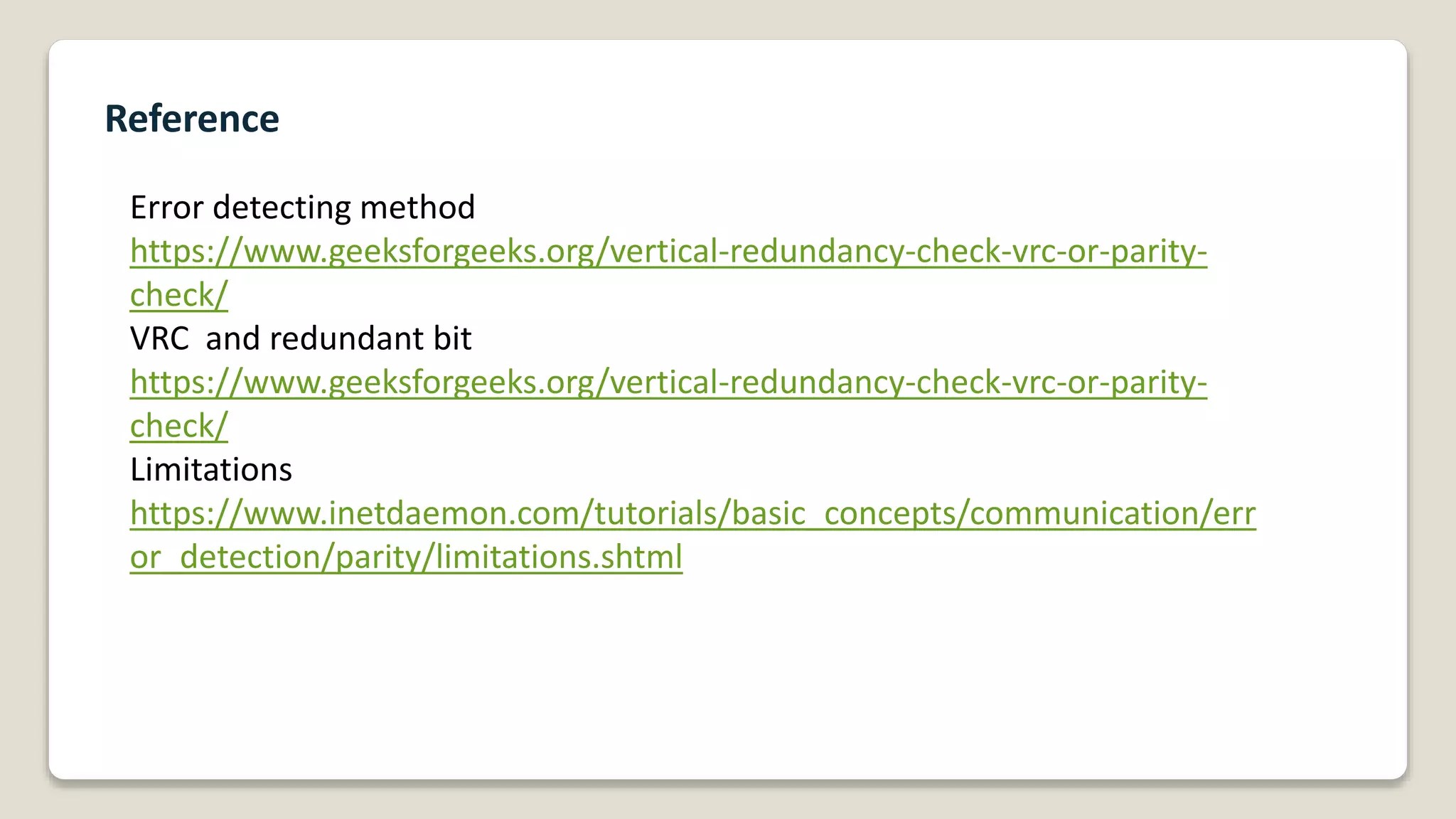 Vertical Redundancy Check In Computer Network Pptx Computing Technology And Computing