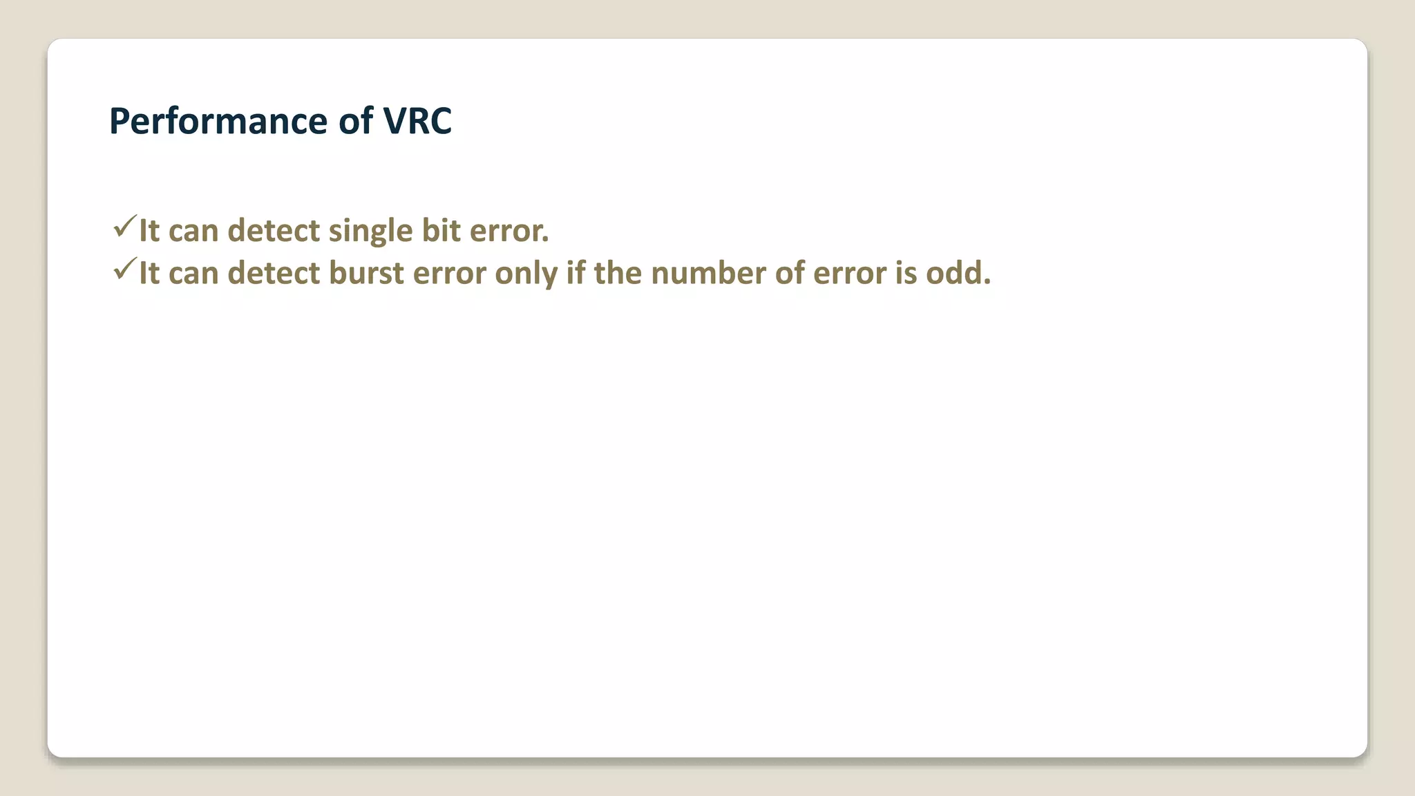 Vertical redundancy check in Computer Network | PPTX