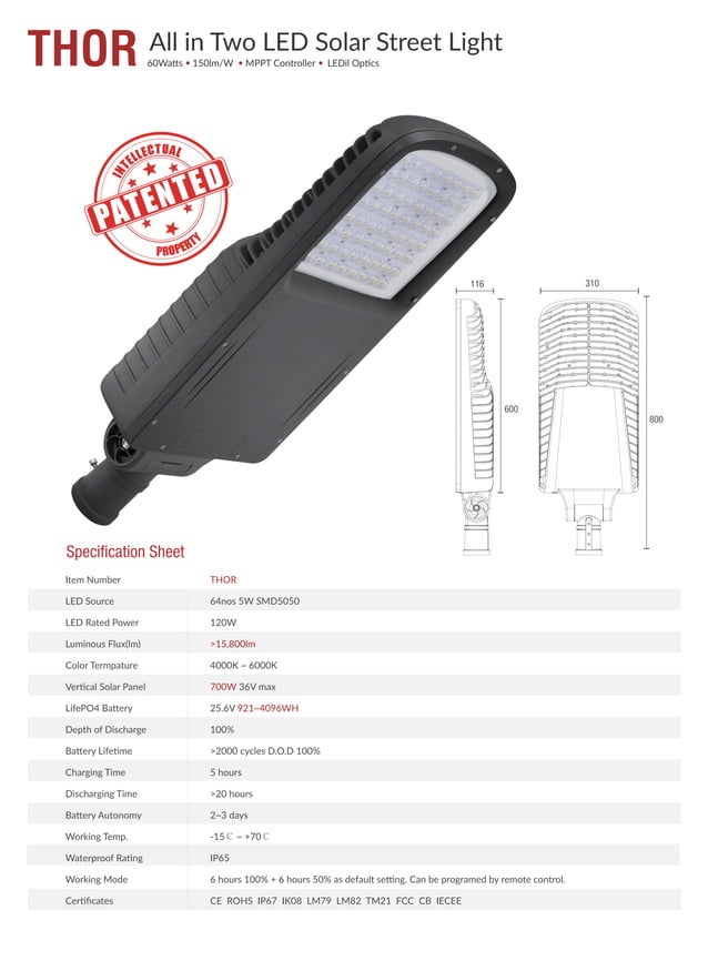 Vertical solar street light data sheet(1) 202104-10 | PDF