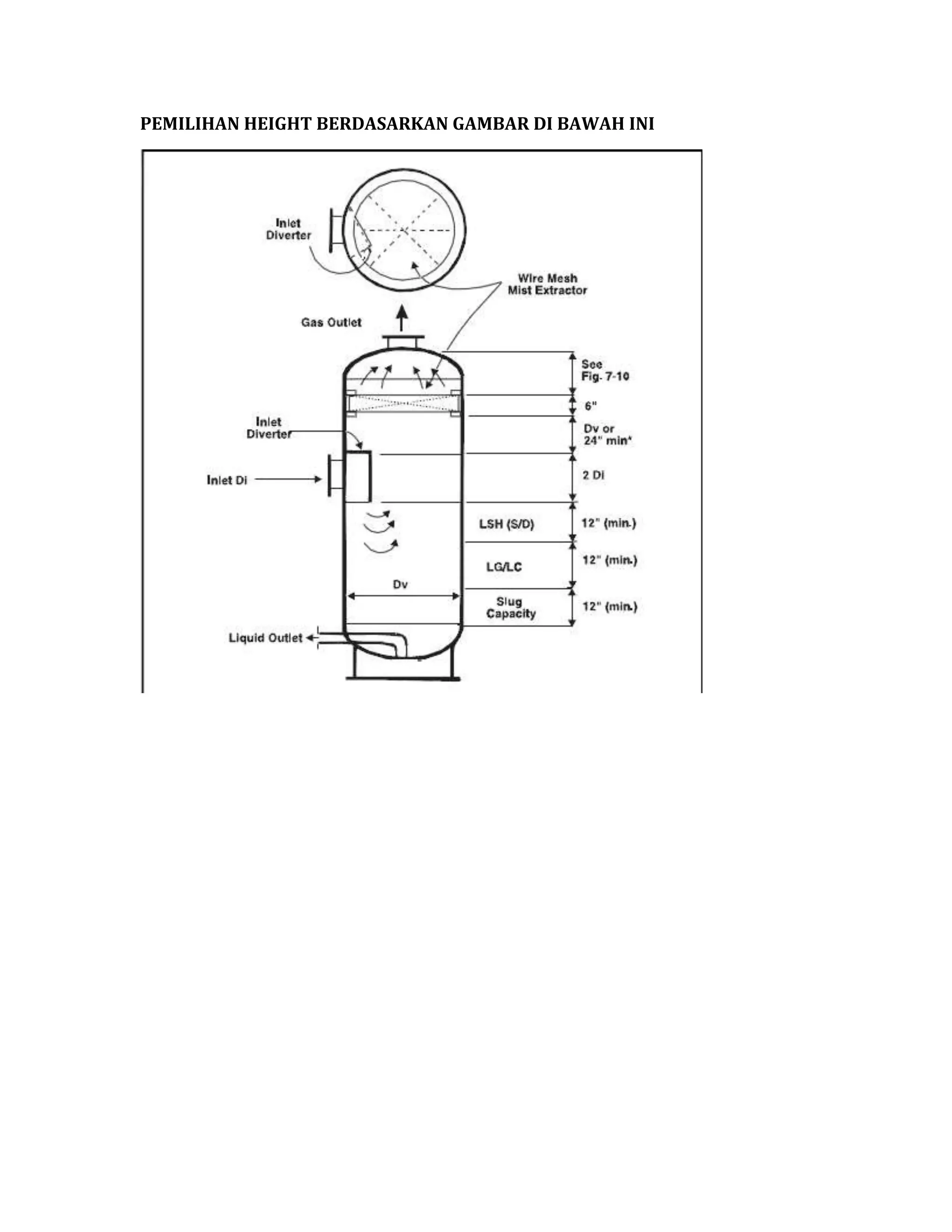 Vertical two phase separtor (scrubber) sizing | DOCX