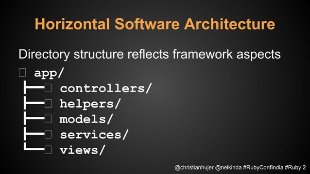 Vertical vs horizontal software architecture ruby conf india 2016 | PPT